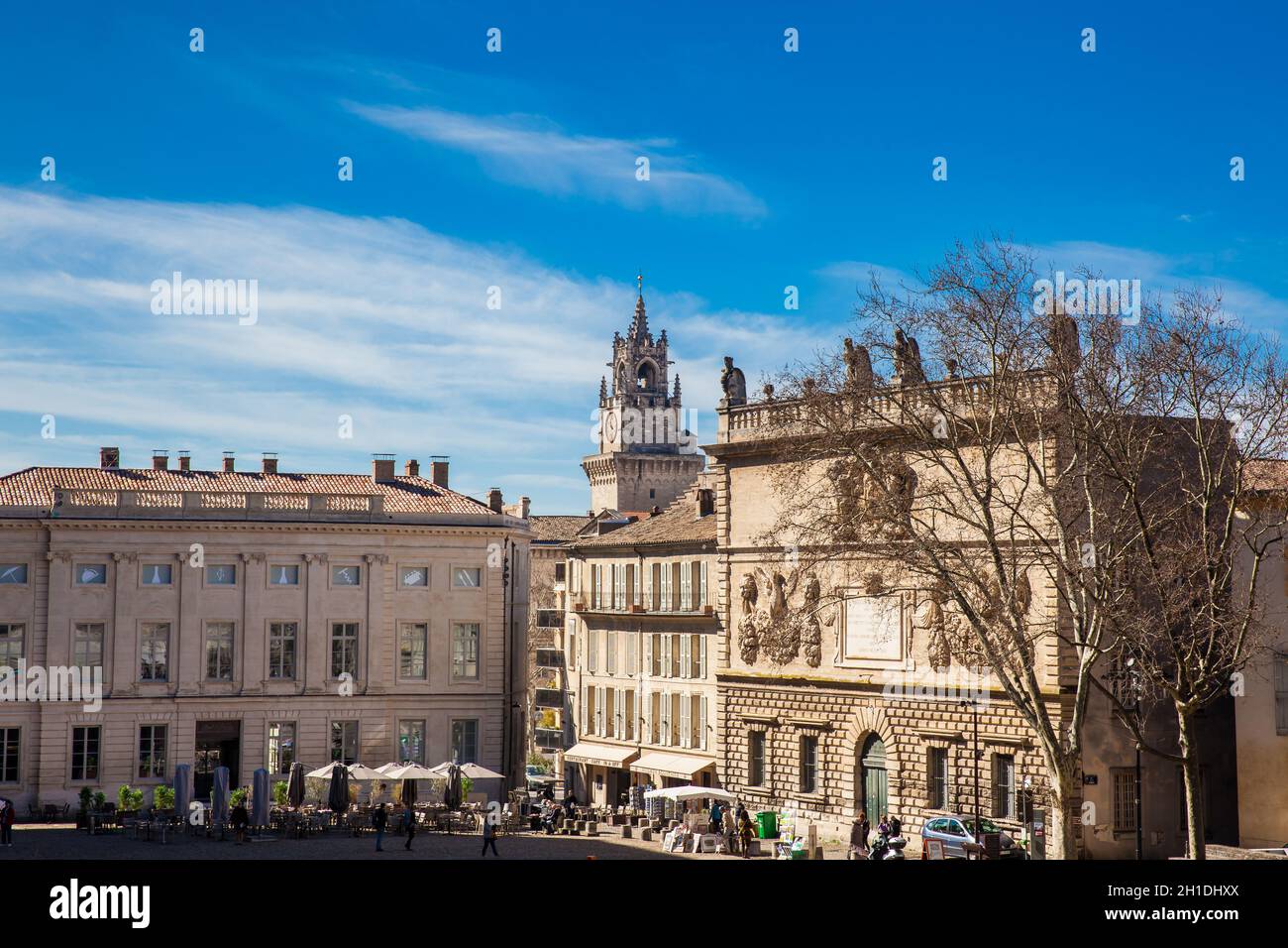 AVIGNON, FRANCE - MARCH, 2018: Square Below the Palace of the Popes ...