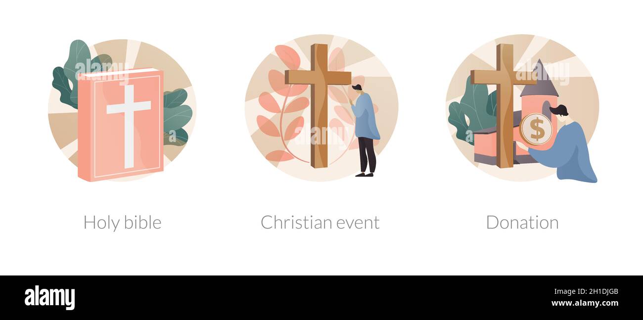 Church gathering abstract concept vector illustrations Stock Vector ...