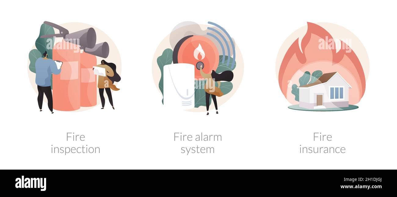 Fire prevention abstract concept vector illustrations Stock Vector ...