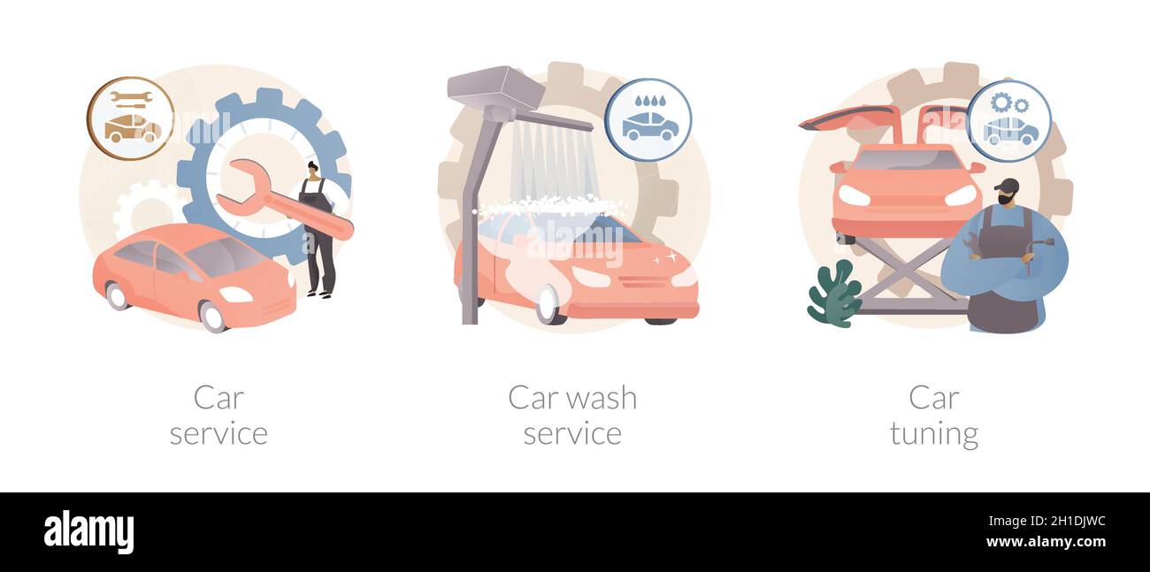 Vehicle maintenance business abstract concept vector illustrations ...