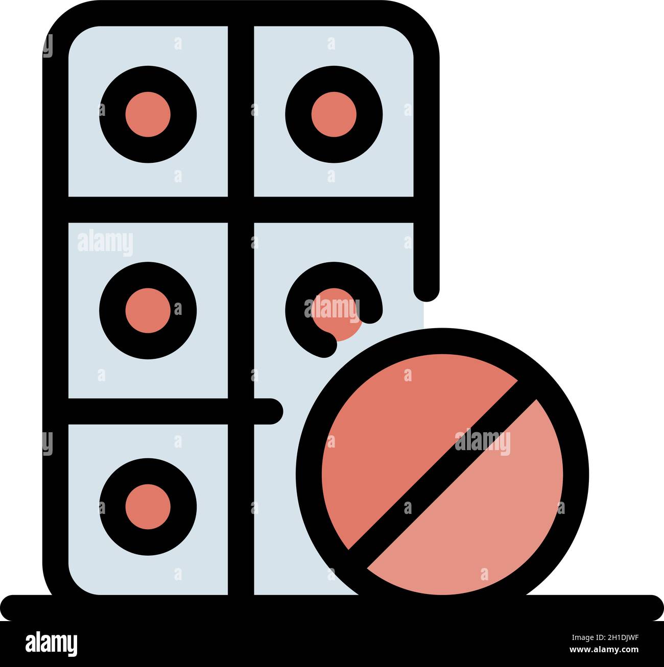 Pain killer icon. Outline pain killer vector icon color flat isolated ...