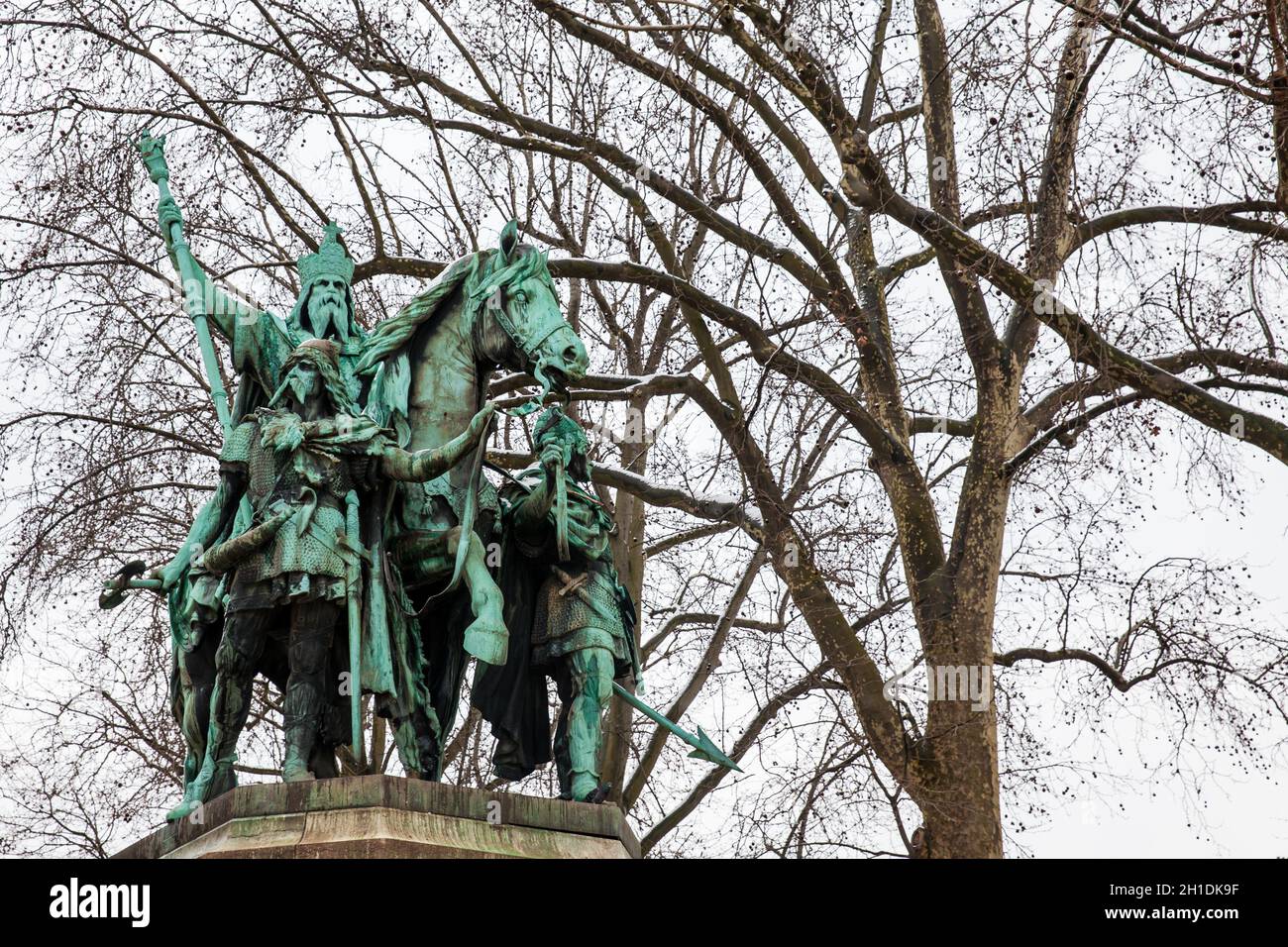 PARIS, FRANCE - MARCH, 2018: Charlemagne and His Guards monument ...