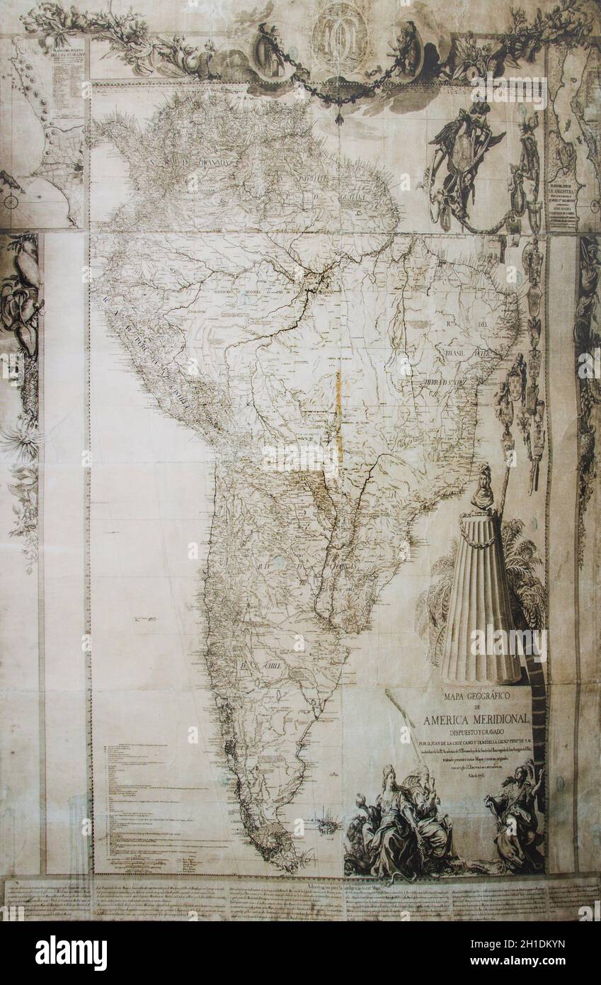 1775 South America Map by Juan de la Cruz Cano y Olmedilla. General ...