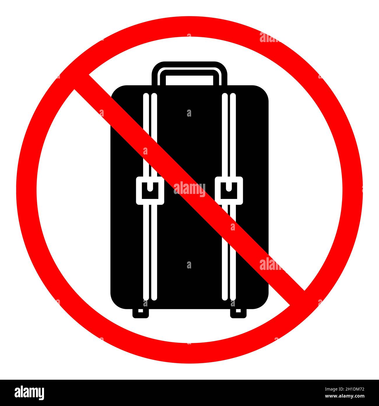 Baggage ban icon. No baggage sign. Suitcase is prohibited. Stop or ban ...