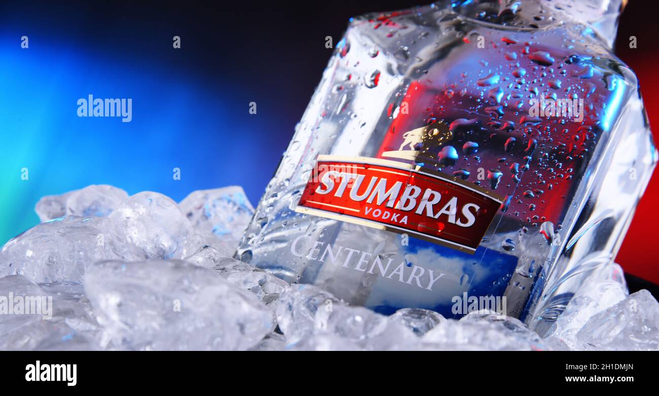 POZNAN, POL - APR 7, 2020: Bottle of Stumbras, a brand of vodka ...