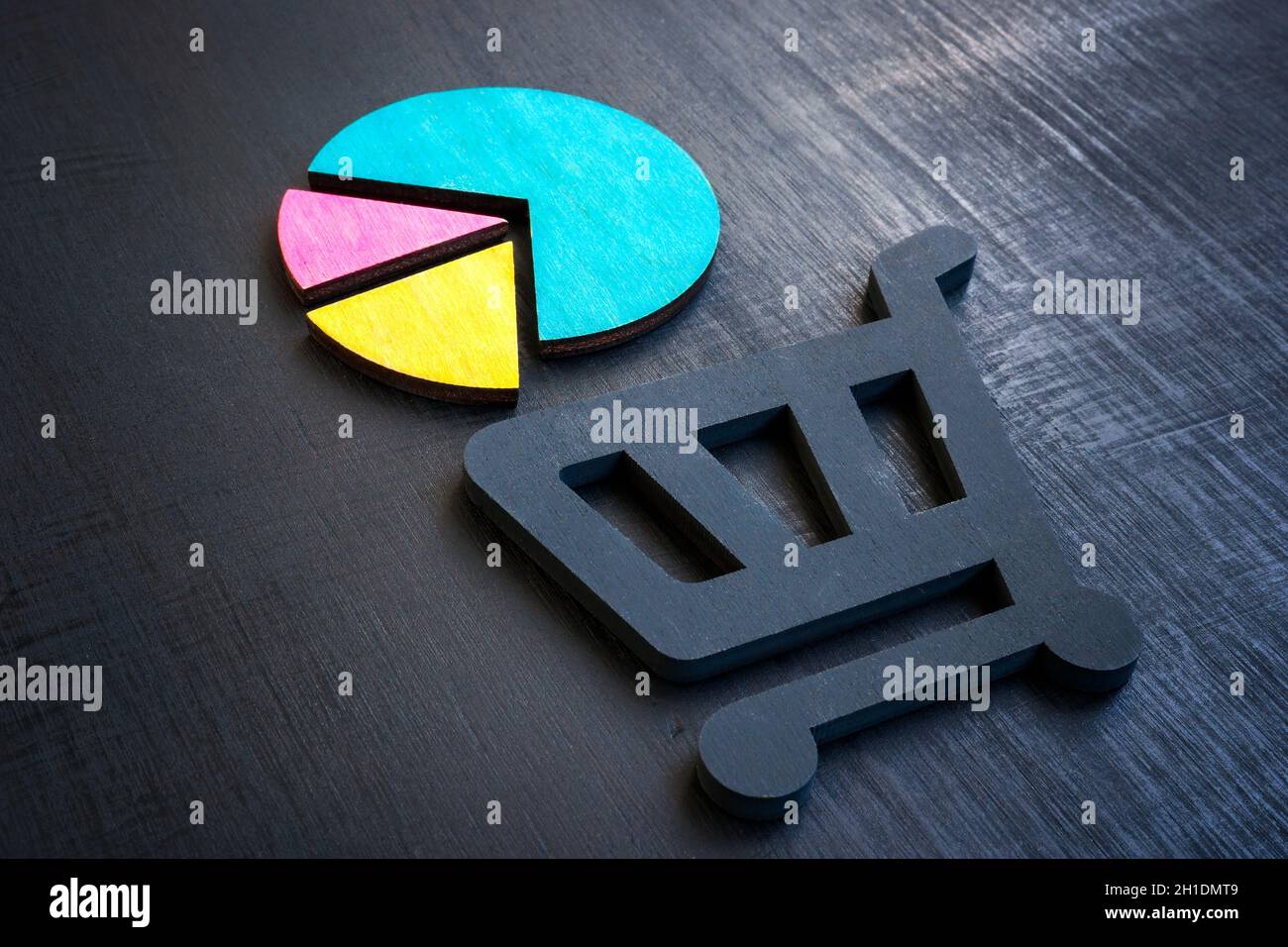 Sale and retail statistics and analysis. Shopping cart and financial ...