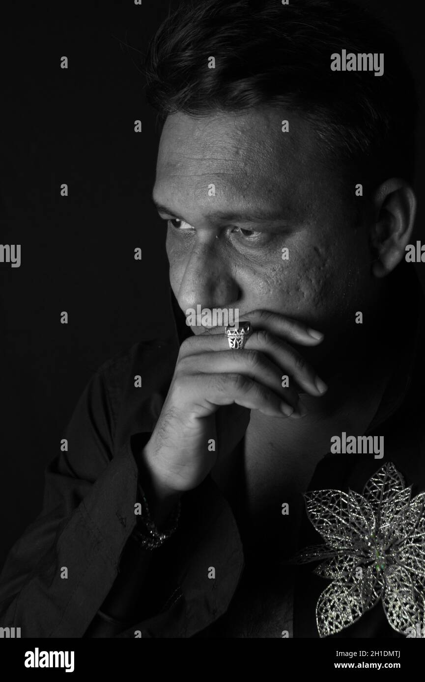 Grayscale portrait caucasian man hi-res stock photography and images ...