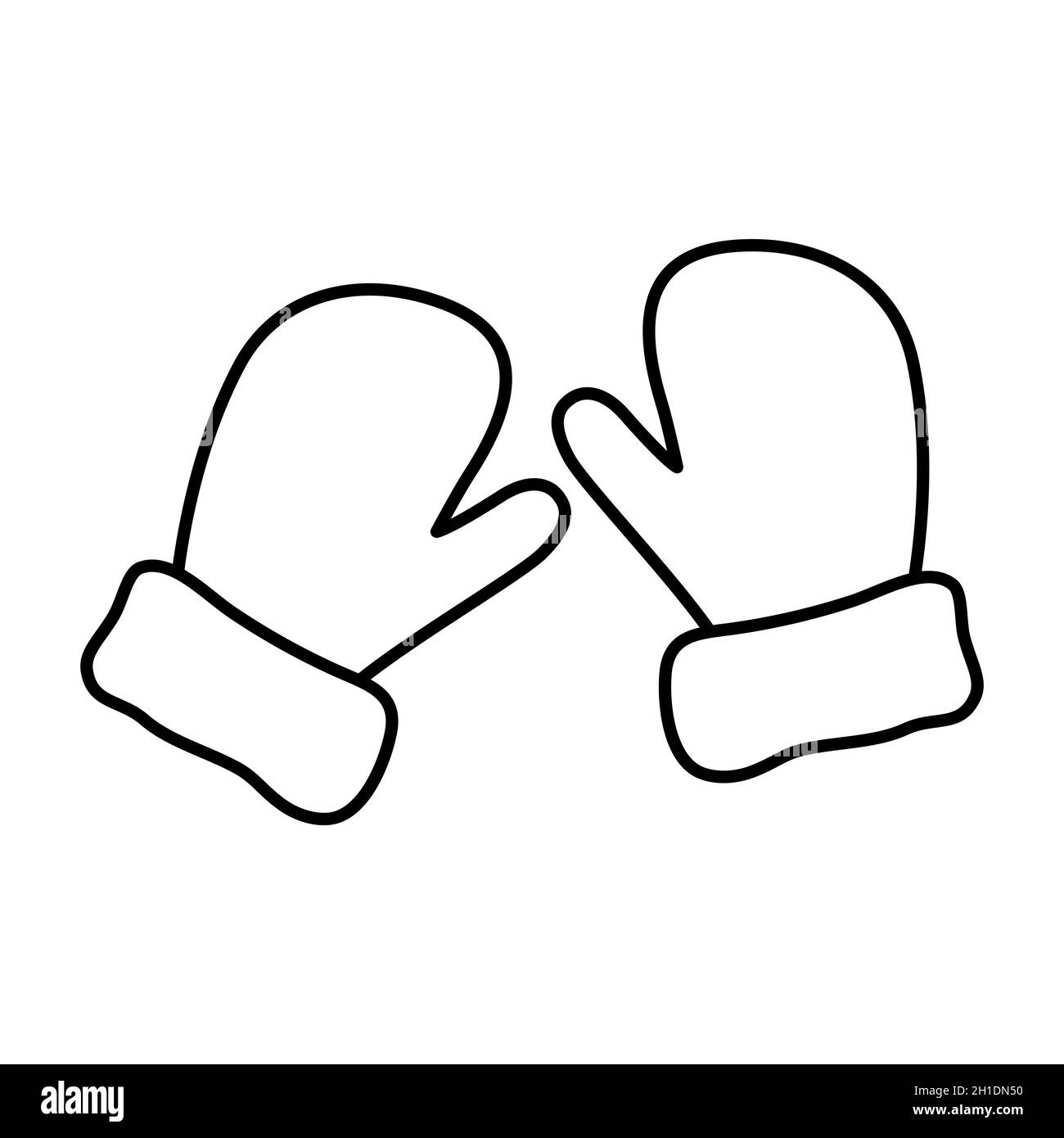 Mitten icon,. Set of mittens icons in flat linear design. Vector ...