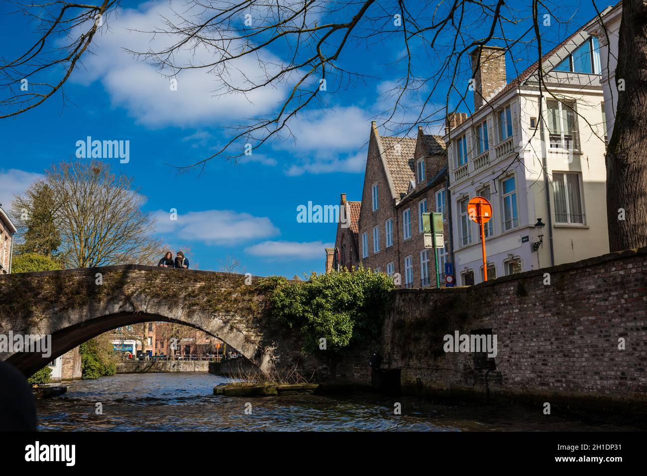 BRUGES, BELGIUM - MARCH, 2018: Canals of the historical and beautiful ...