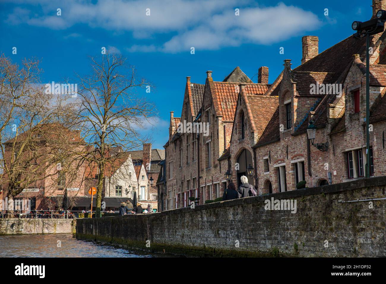BRUGES, BELGIUM - MARCH, 2018: Canals of the historical and beautiful ...
