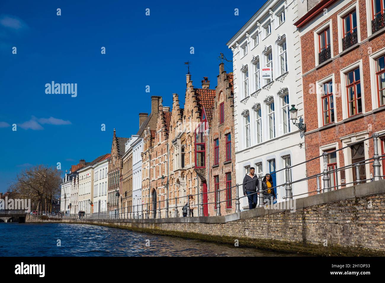 BRUGES, BELGIUM - MARCH, 2018: Canals of the historical and beautiful ...