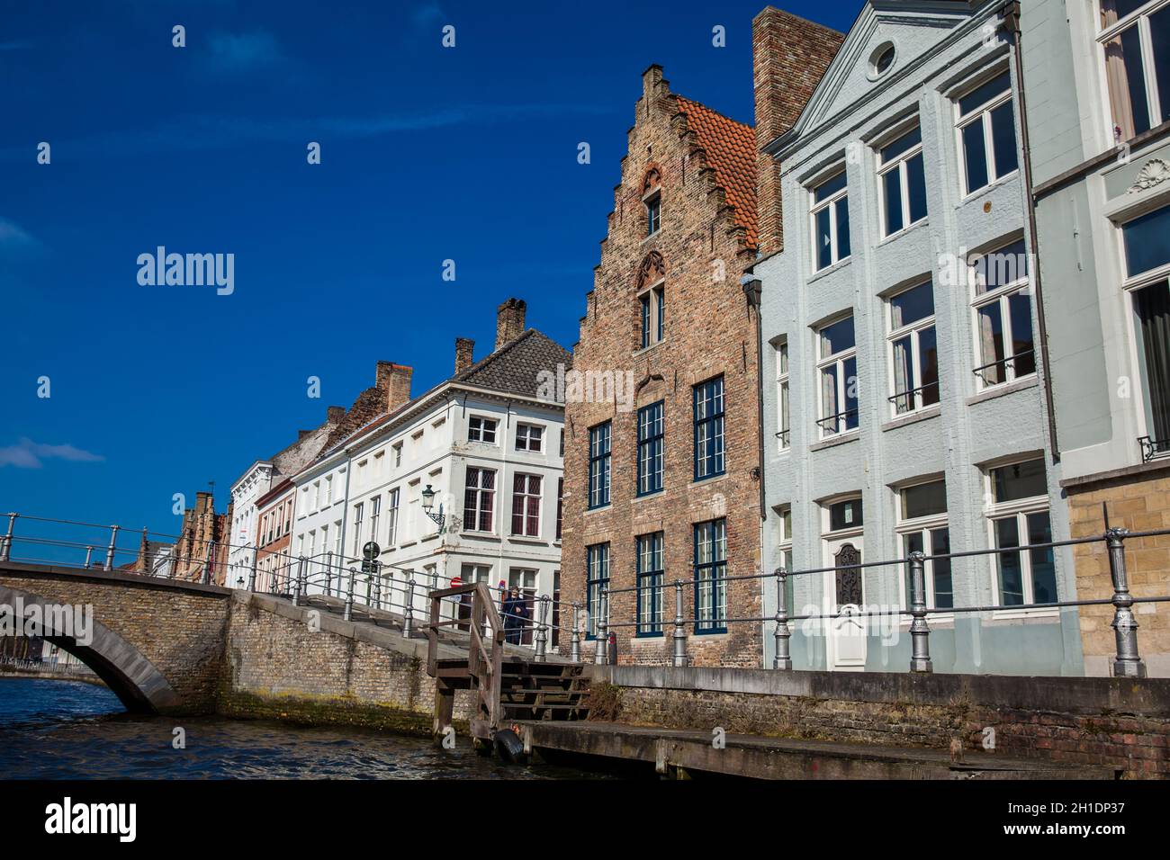 BRUGES, BELGIUM - MARCH, 2018: Canals of the historical and beautiful ...