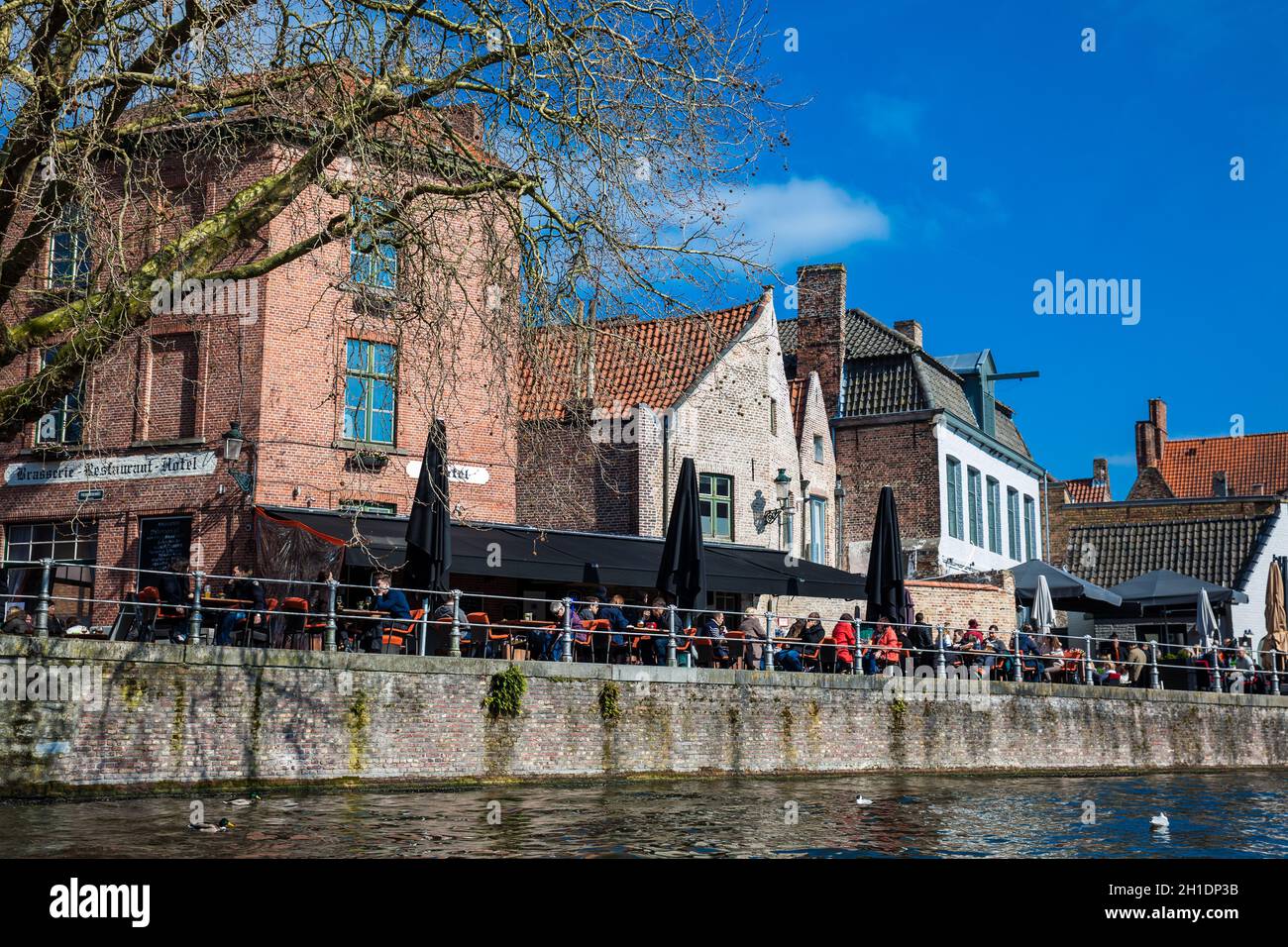BRUGES, BELGIUM - MARCH, 2018: Canals of the historical and beautiful ...