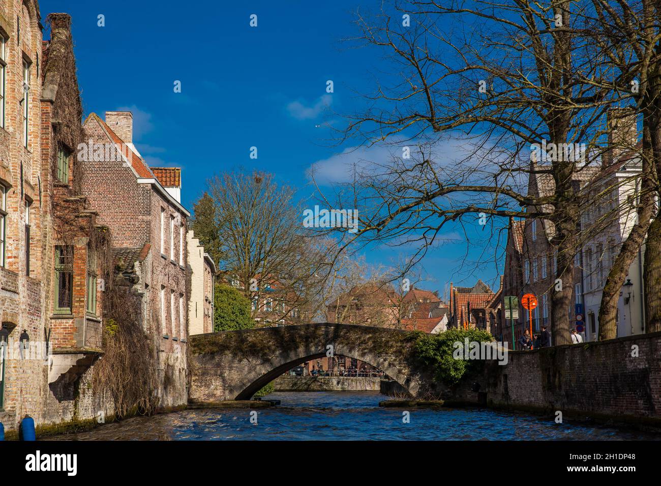 BRUGES, BELGIUM - MARCH, 2018: Canals of the historical and beautiful ...