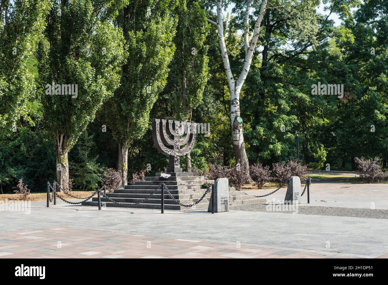 Kyiv, Ukraine - September 3, 2019: Menorah-shaped monument to Jews ...