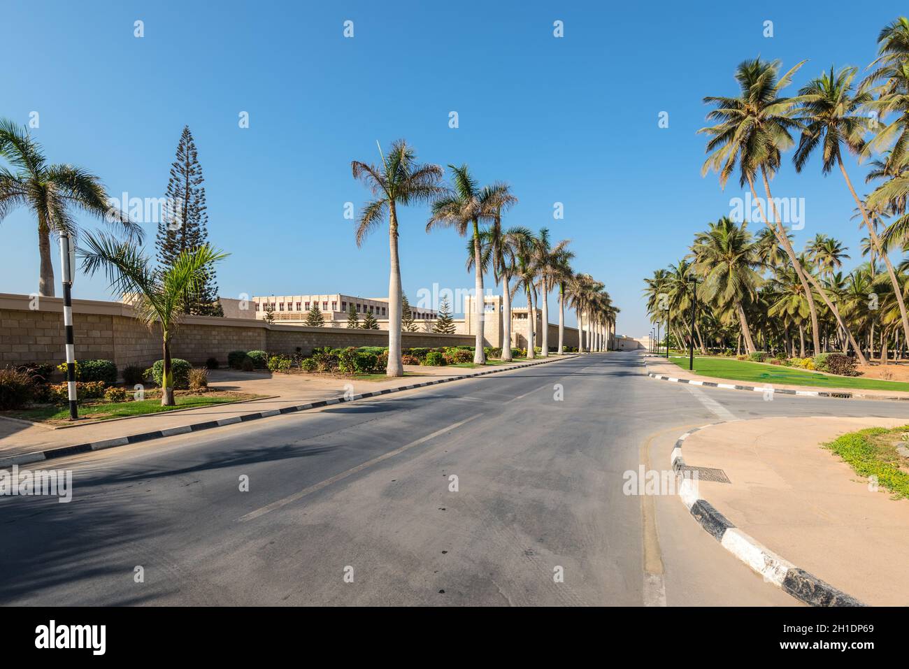 Salalah, Sultanat of Oman - November 12, 2017: Street view of the As ...