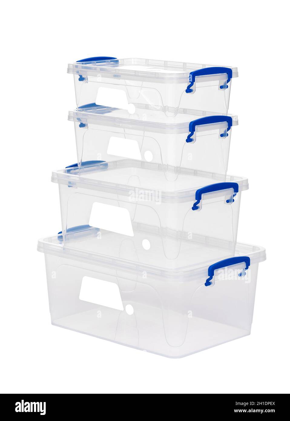 Transparent plastic box isolated on white background Stock Photo - Alamy
