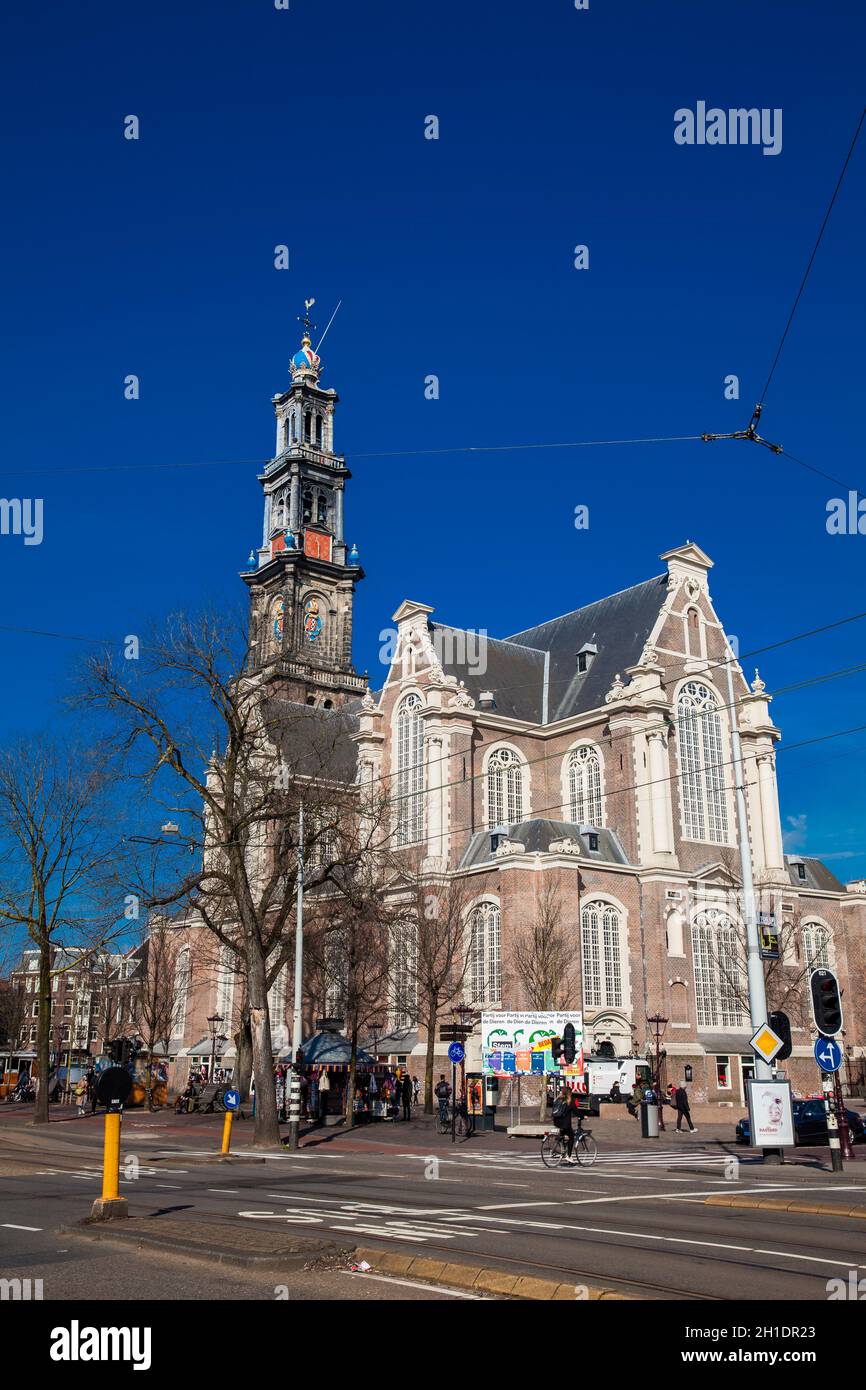 AMSTERDAM, NETHERLANDS - MARCH, 2018: Dutch protestant Western Church ...