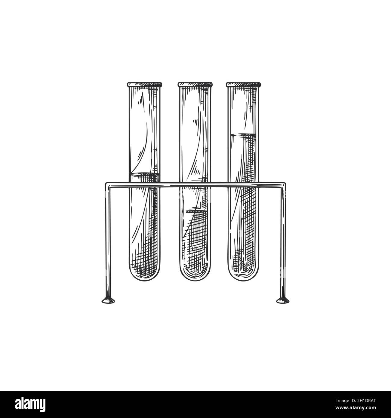 Sketch of a chemical laboratory object. Pharmaceutical flasks, beakers ...