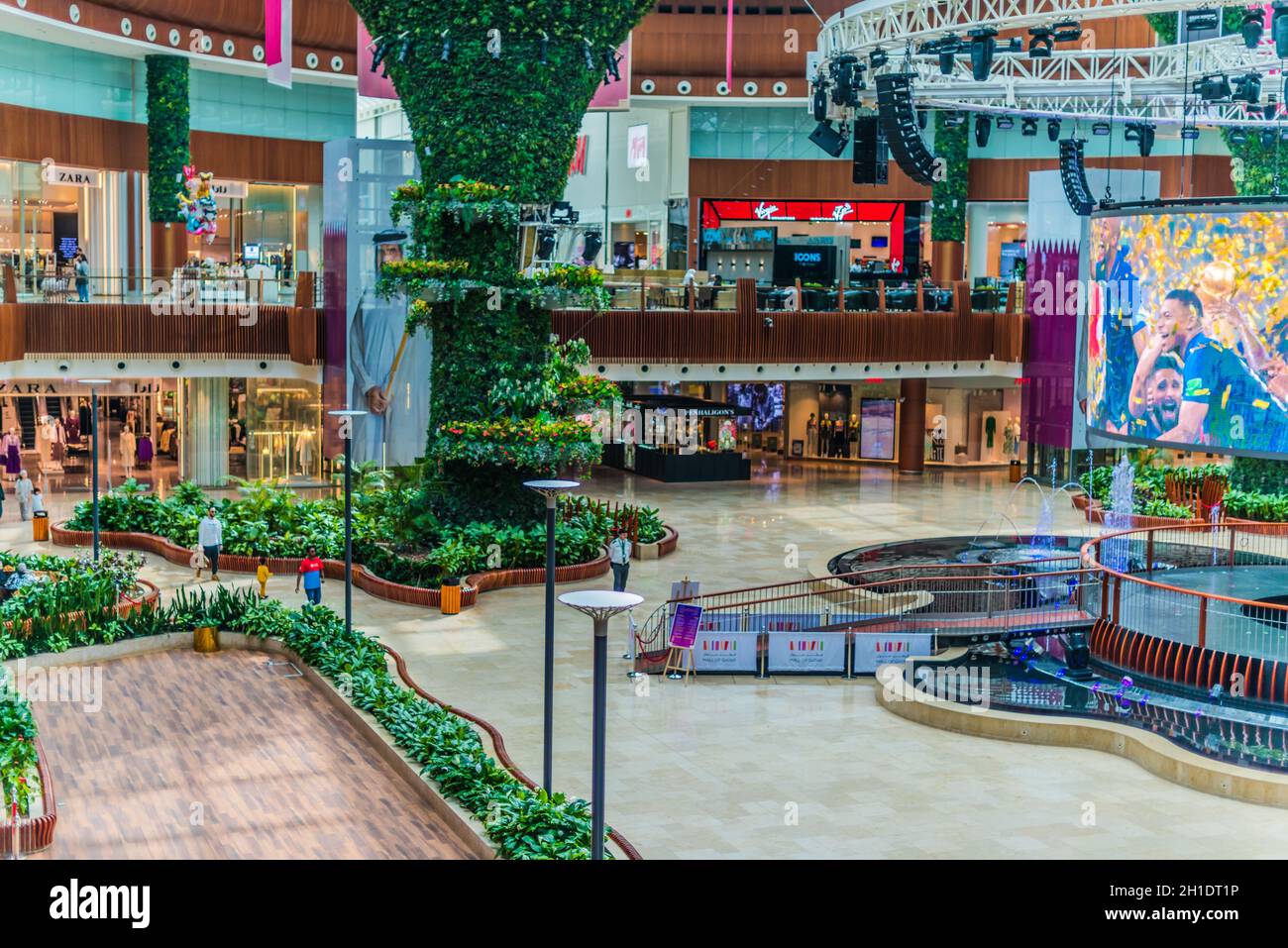 DOHA, QATAR - FEB 25, 2020: Interior of Mall of Qatar, a shopping mall ...