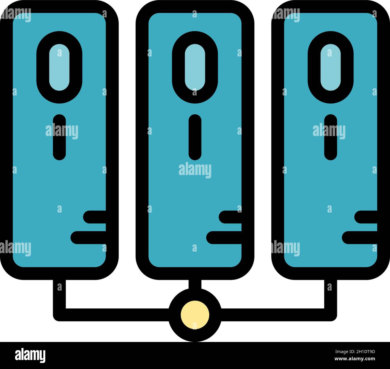 Servers connected together icon. Outline servers connected together ...