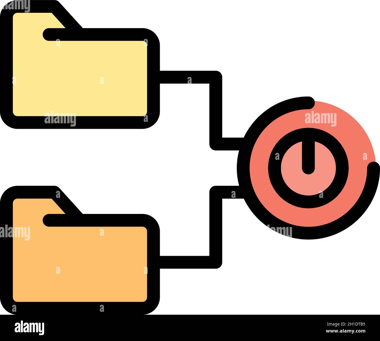 Temporary folders icon. Outline temporary folders vector icon color ...