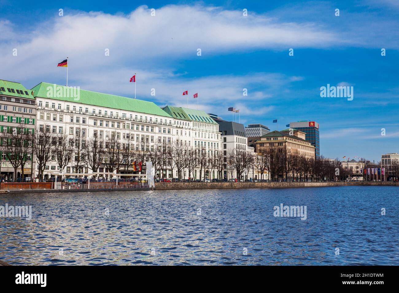 HAMBURG, GERMANY - MARCH, 2018: Beautiful buildings around the Inner ...