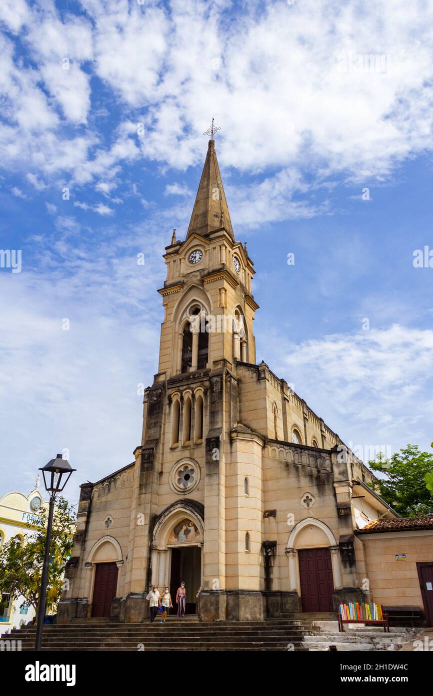 Detail of Our Lady of Rosary Church with blue sky and some clouds in ...