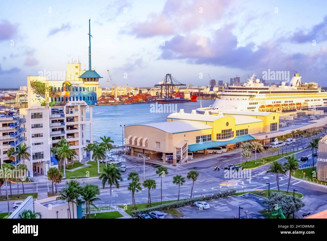Fort Lauderdale - December 11, 2019: The view from a cruise ship of ...