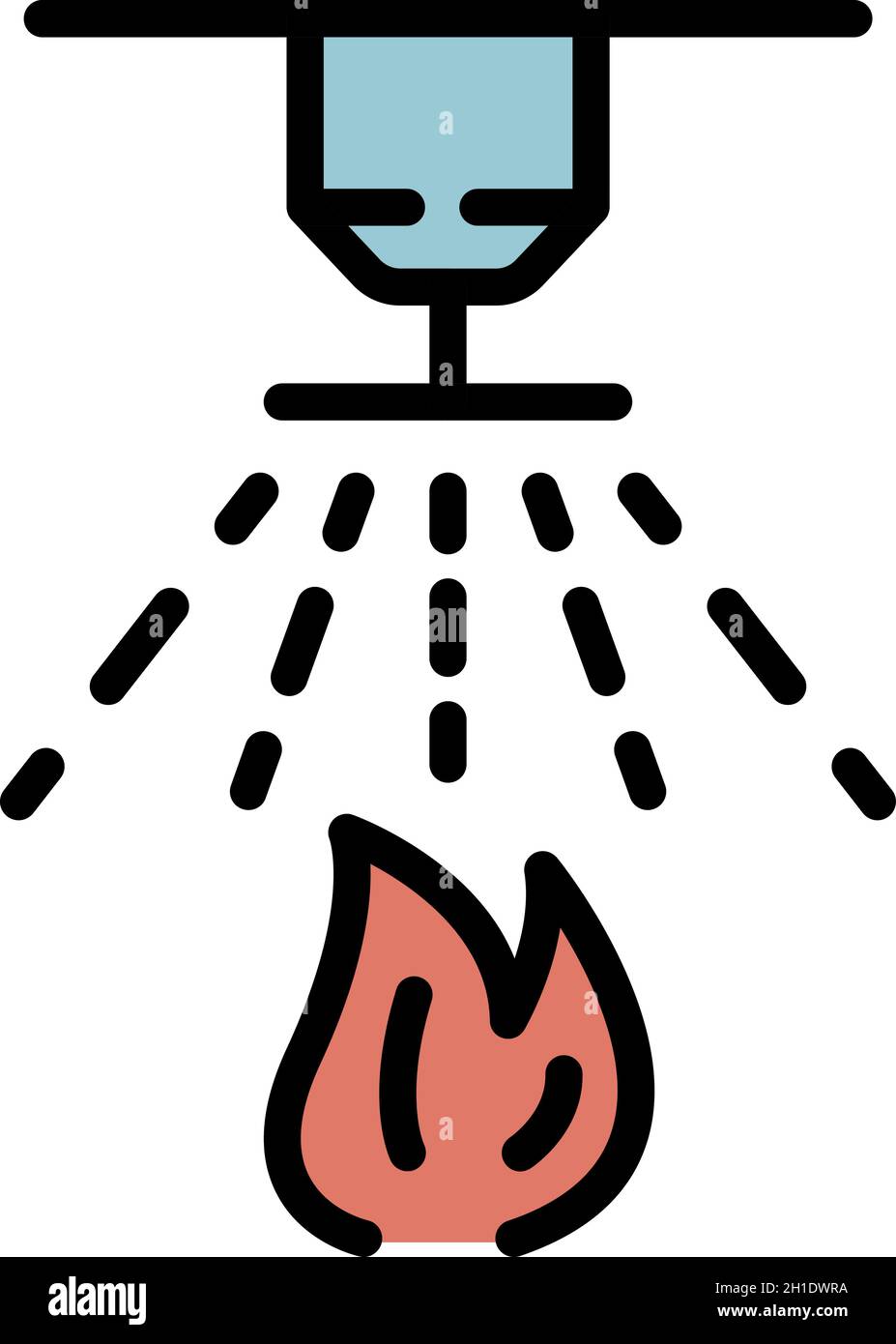 Fire building prevention icon. Outline fire building prevention vector ...