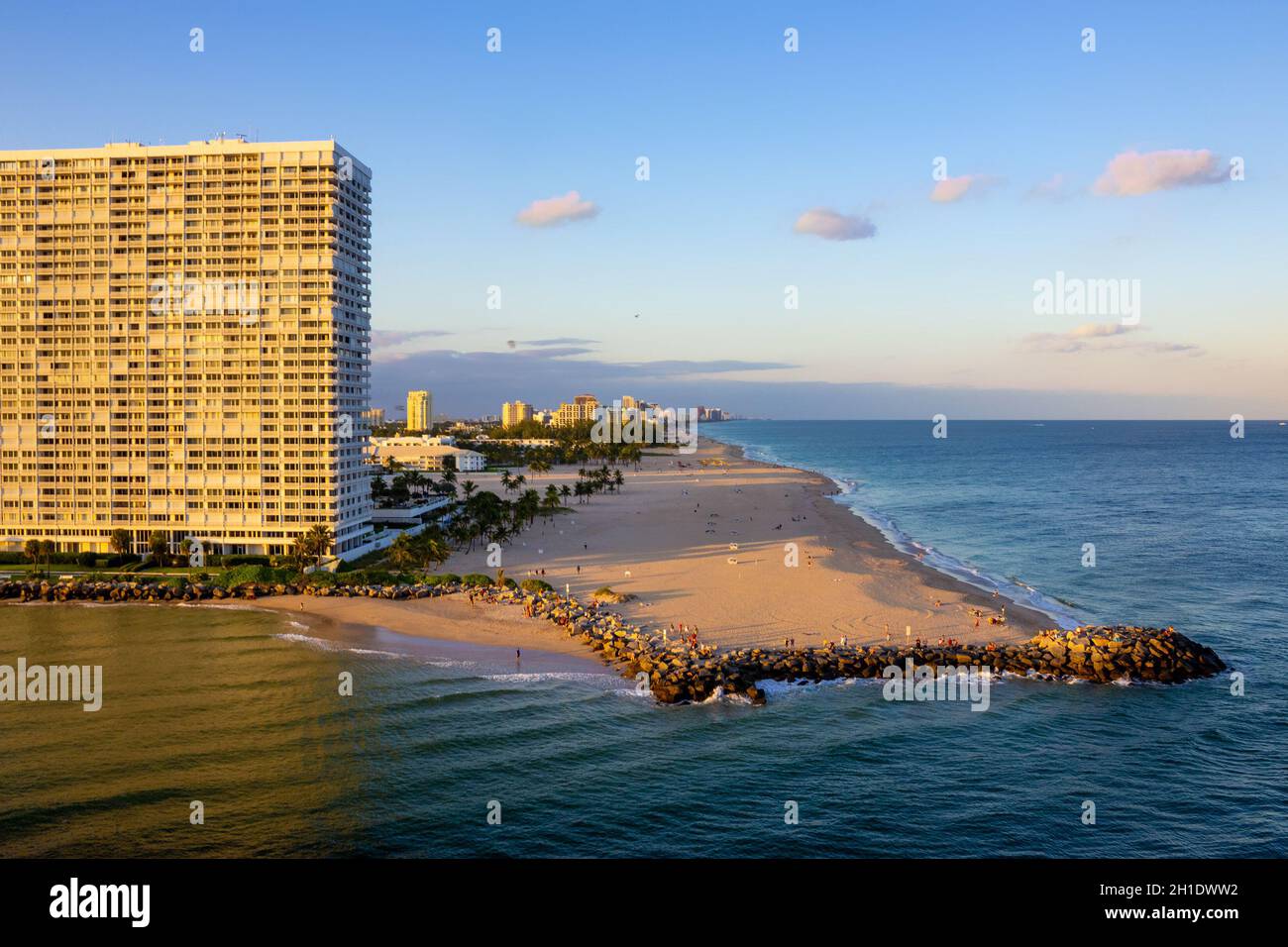 Cityscape of Ft. Lauderdale, Florida showing the beach and condominiums ...