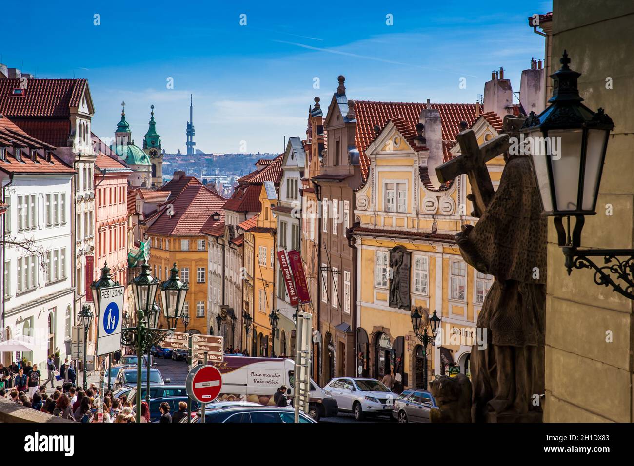 PRAGUE, CZECH REPUBLIC - APRIL, 2018: Beautiful streets of Prague in a ...