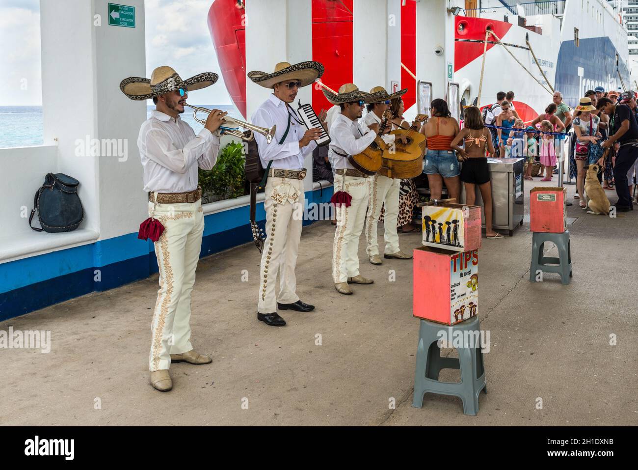 Cozumel, Mexico - April 24, 2019: Local musicians play traditional ...