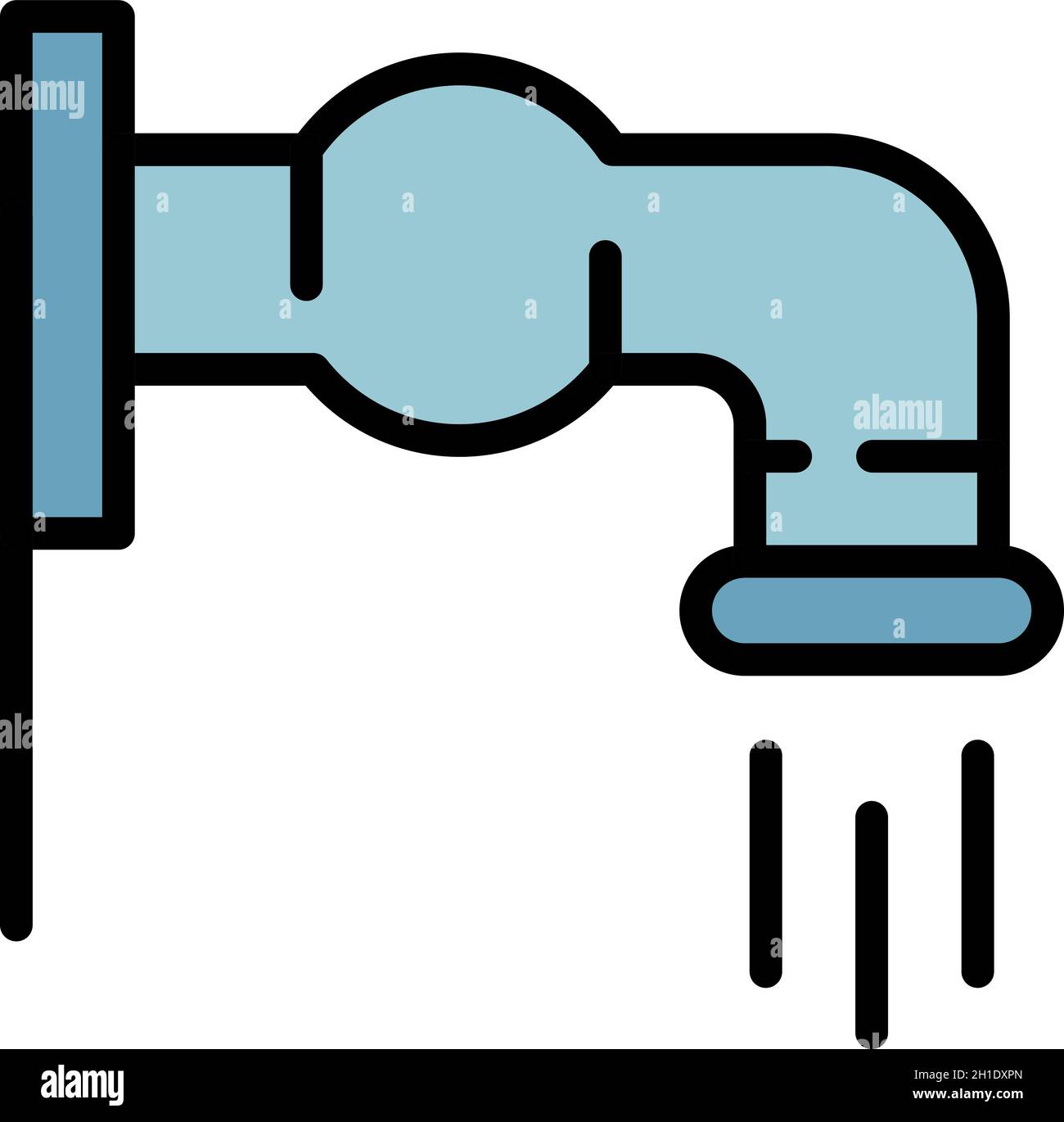 Water tap icon. Outline water tap vector icon color flat isolated Stock ...