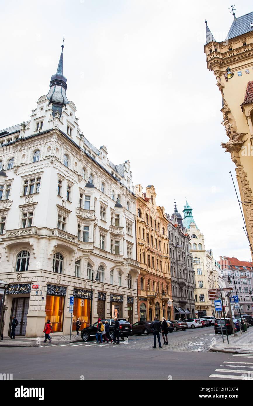 Beautiful architecture of the buildings at Prague old town Stock Photo ...