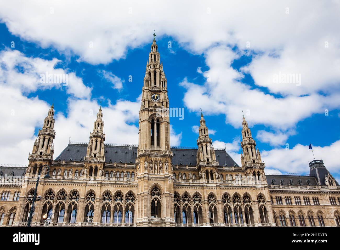 The historical Vienna City Hall building at Rathausplatz built on 1883 ...