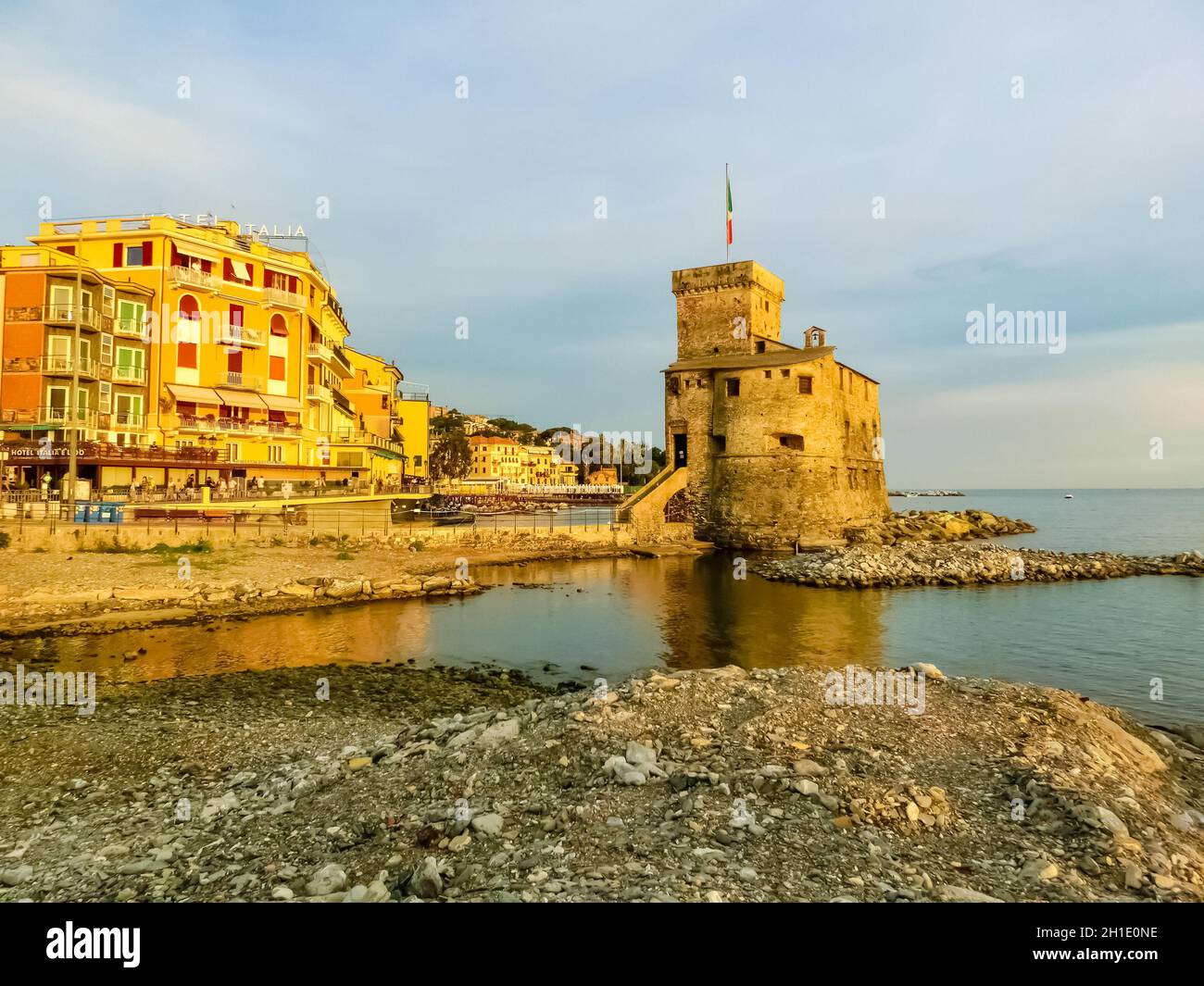 Rapallo, Italy - September 17, 2019: The italian castles on sea italian ...