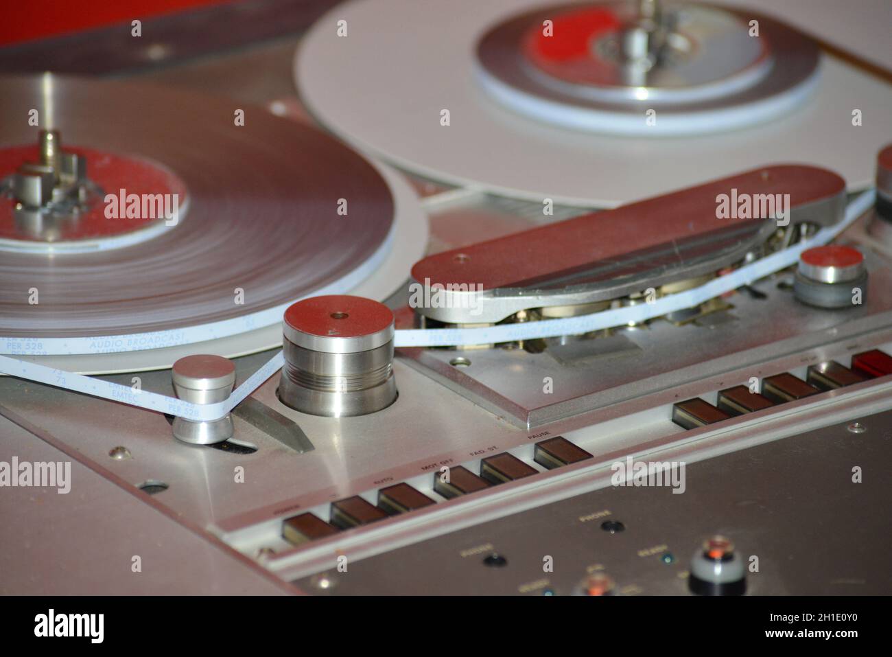 Old metal magnetophon in music studio Stock Photo - Alamy