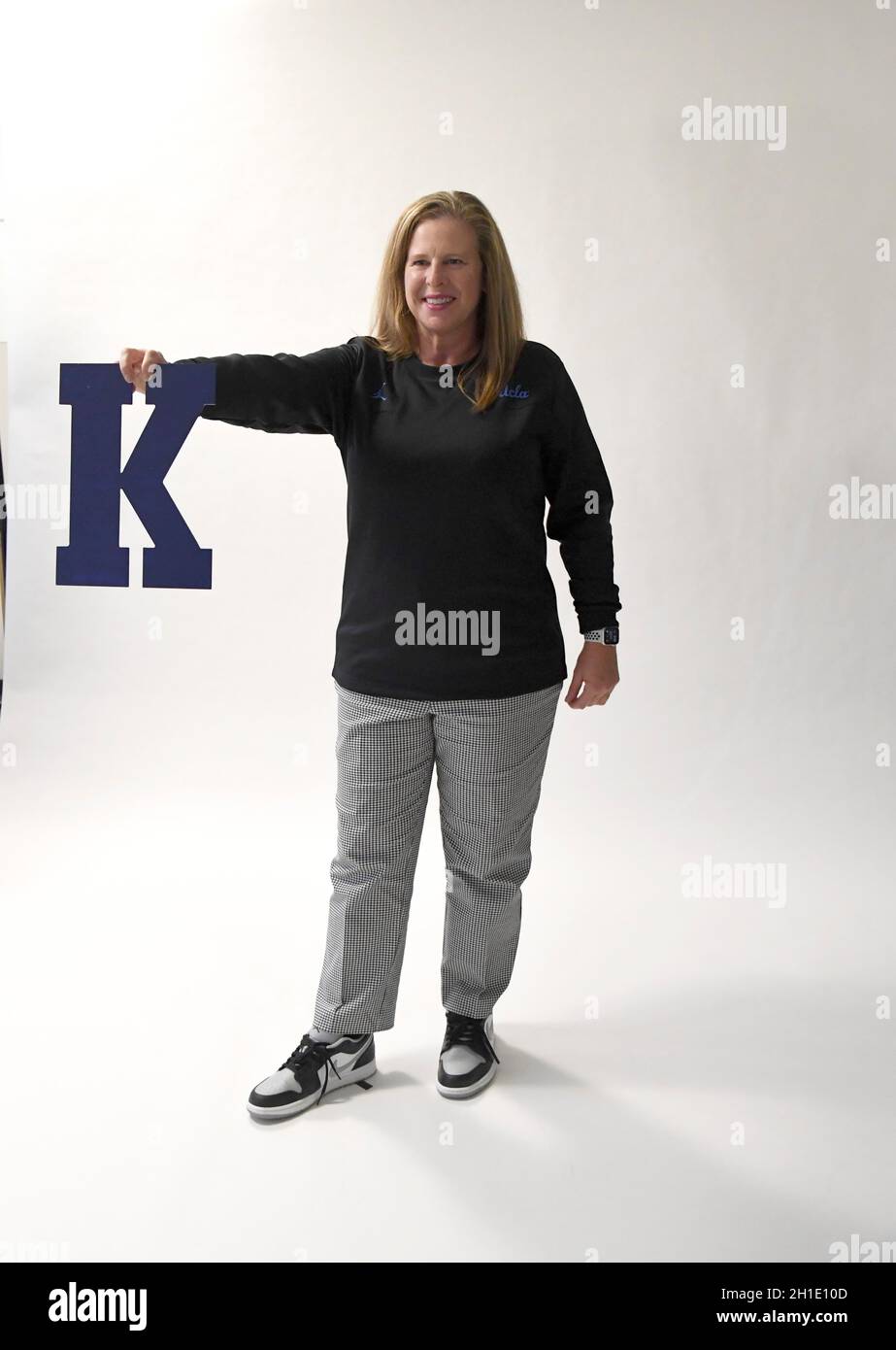 UCLA head coach Cori Close posing during Pac-12 women's basketball ...