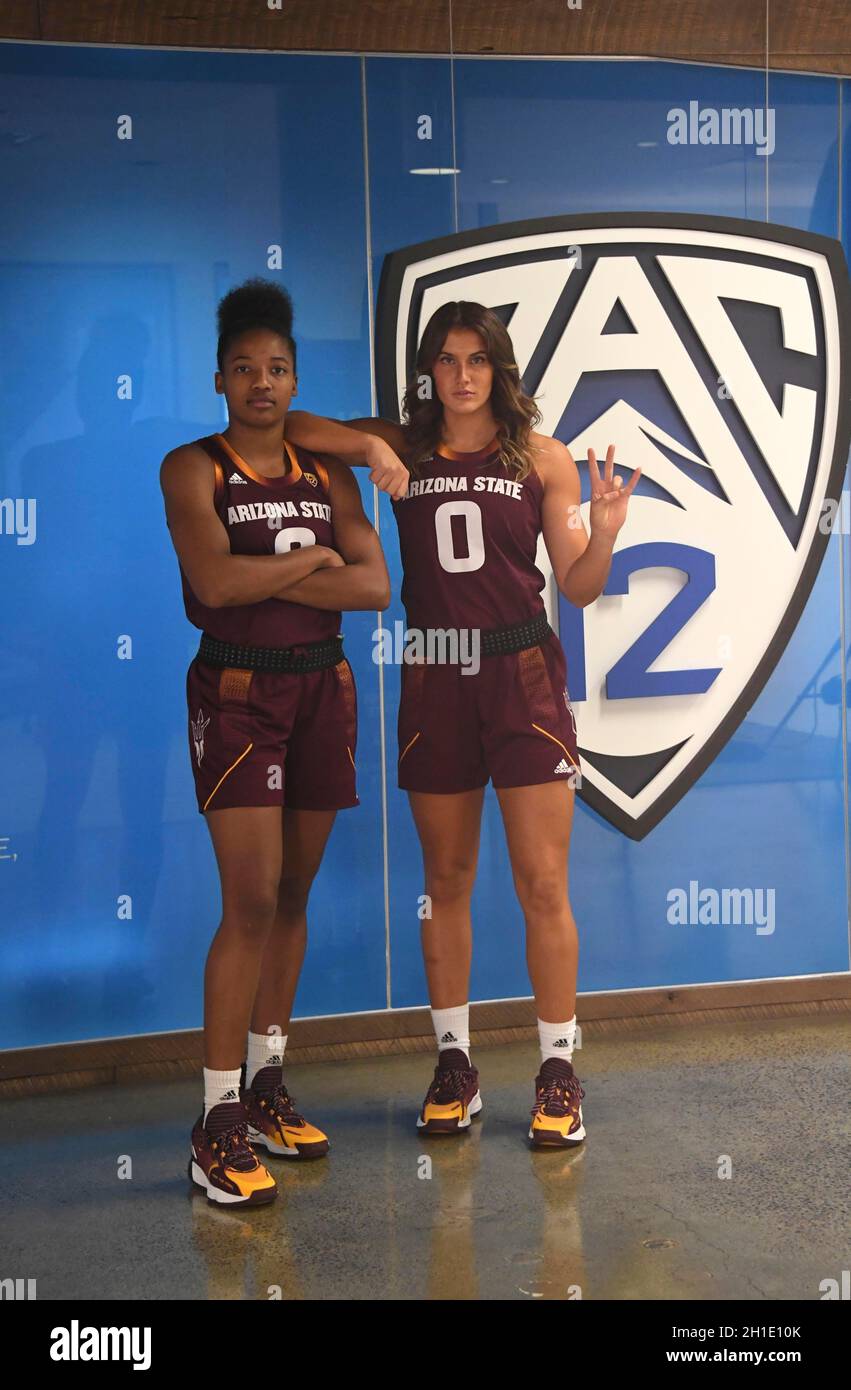 Arizona State Jaddan Simmons (left) and Taya Hanson (right) posing ...