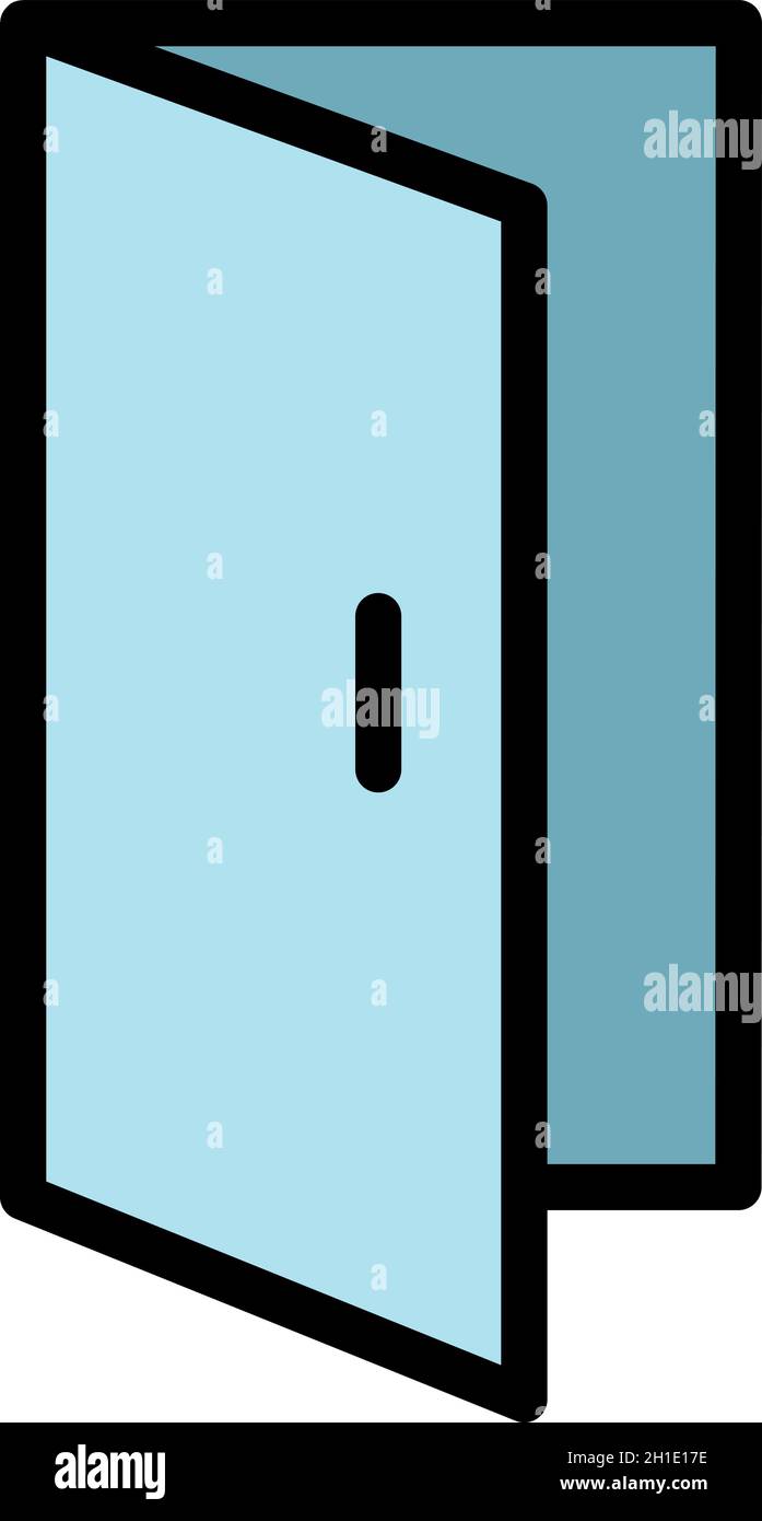 Ajar door icon. Outline ajar door vector icon color flat isolated Stock ...