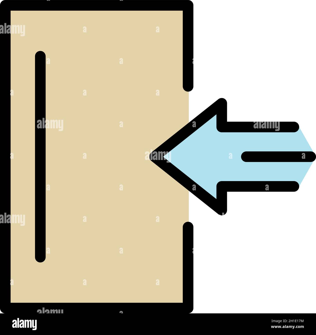 Exit door icon. Outline exit door vector icon color flat isolated Stock ...