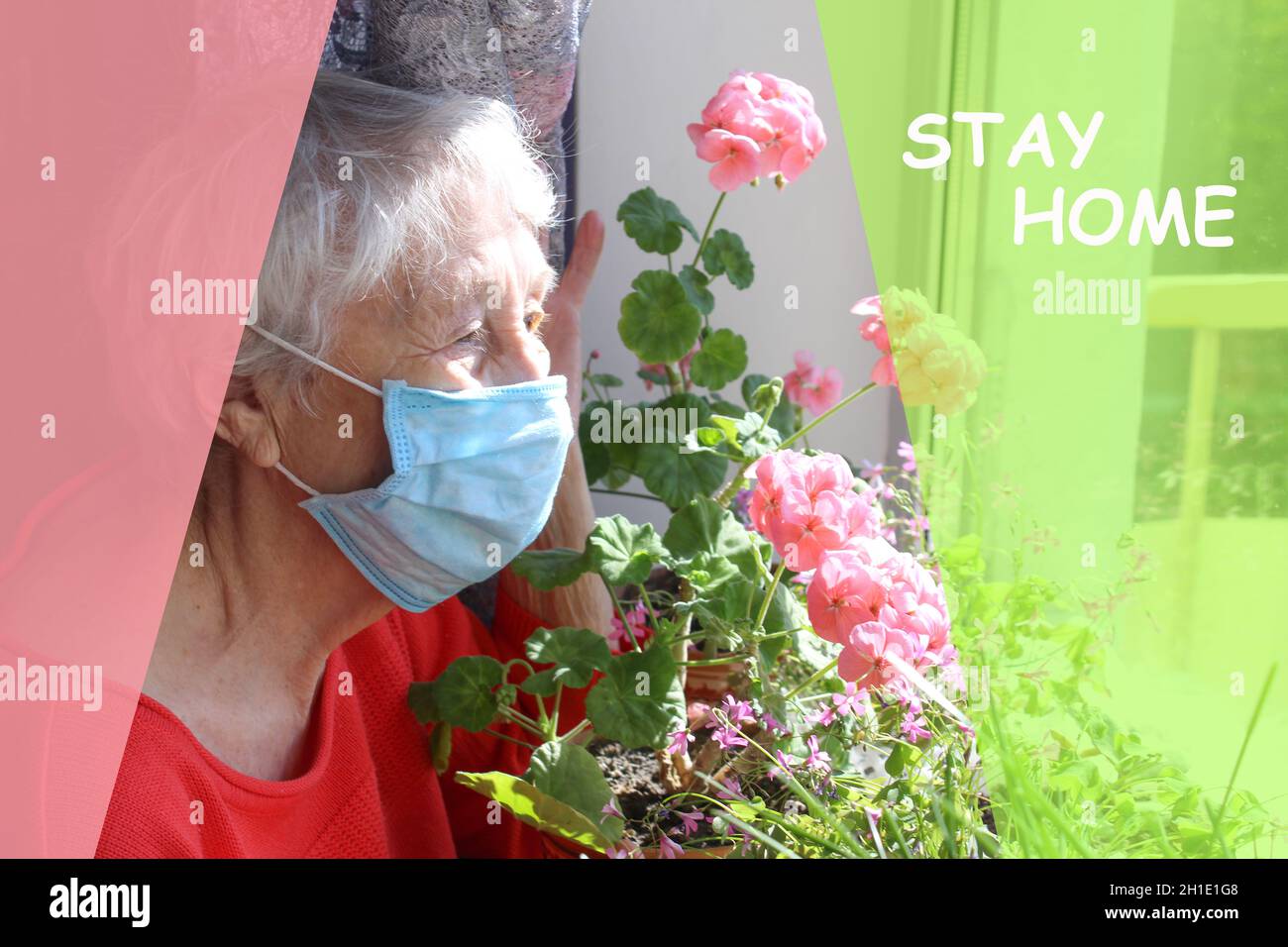 The Covid-19, health, safety and pandemic concept - senior old lonely ...