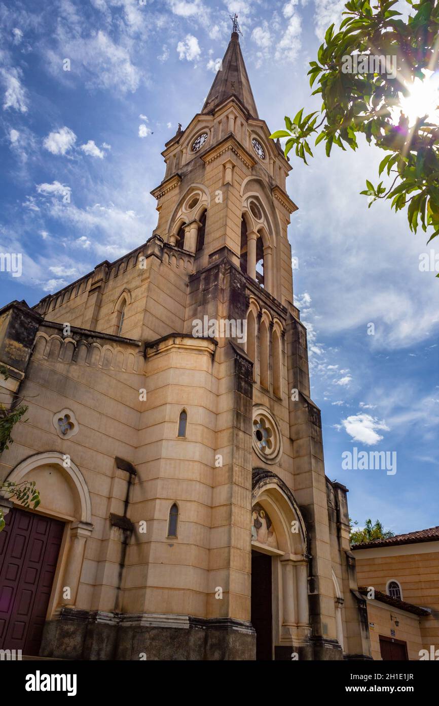 Detail of Our Lady of Rosary Church with blue sky and some clouds in ...