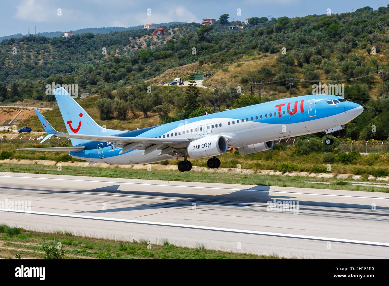 Skiathos, Greece – August 2, 2019: TUI Boeing 737-800 airplane at ...