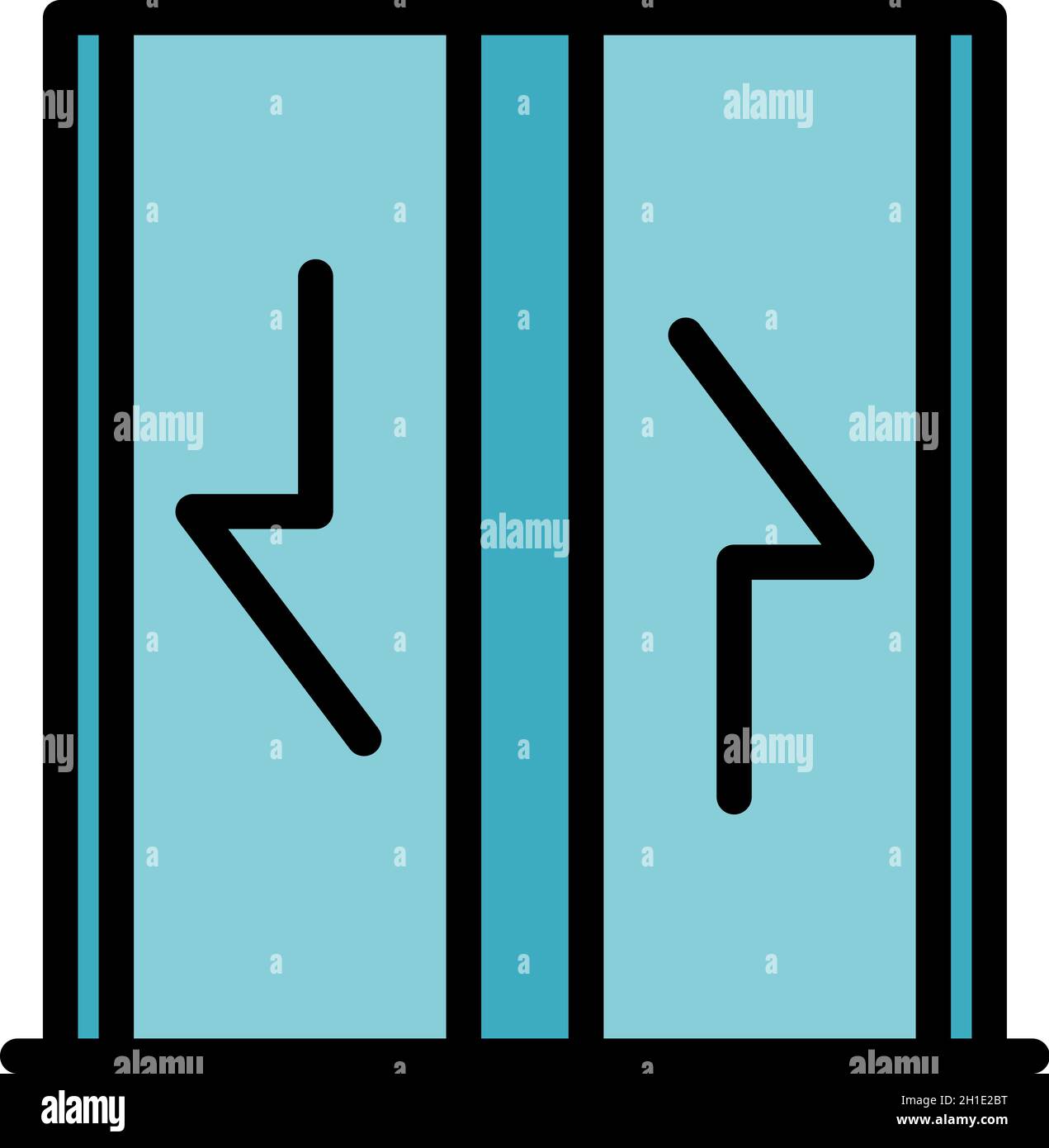 Elevator doors with arrows icon. Outline elevator doors with arrows ...