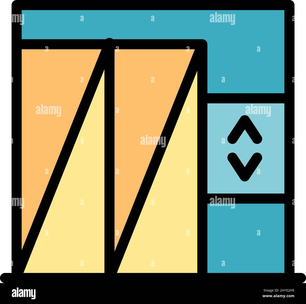 Freight elevator icon. Outline service freight elevator icon color flat ...
