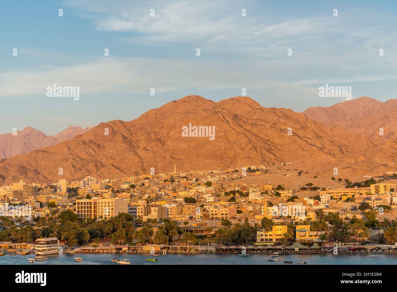 Aqaba, Jordan - November 6, 2017: Arabian cityscape of Aqaba the most ...