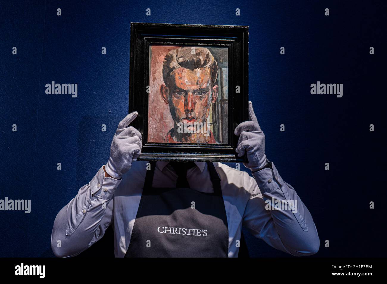 LONDON, UK. 18th Oct, 2021. SIR PETER BLAKE ,Self Portrait' (1949) by R ...