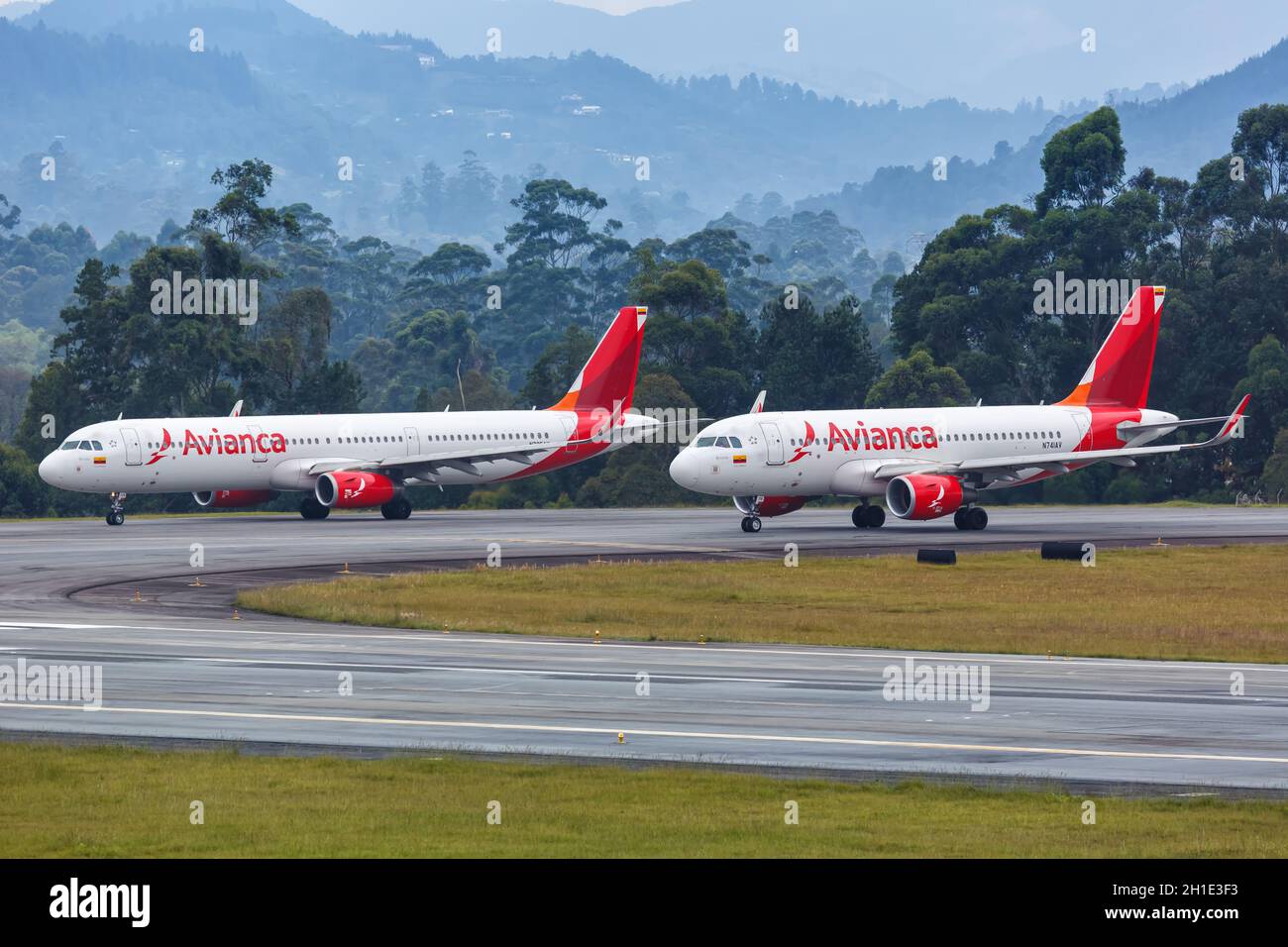 Medellin, Colombia – January 27, 2019: Avianca Airbus airplanes at ...